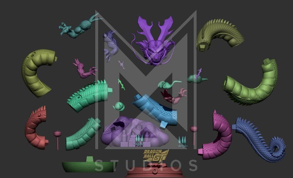 Shenron Red Definitive DragonBall GT Shenlong - M3D Studio
